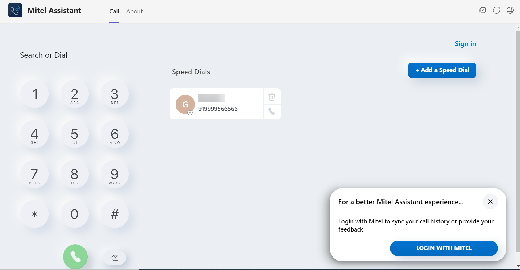 Usando Mitel Assistant